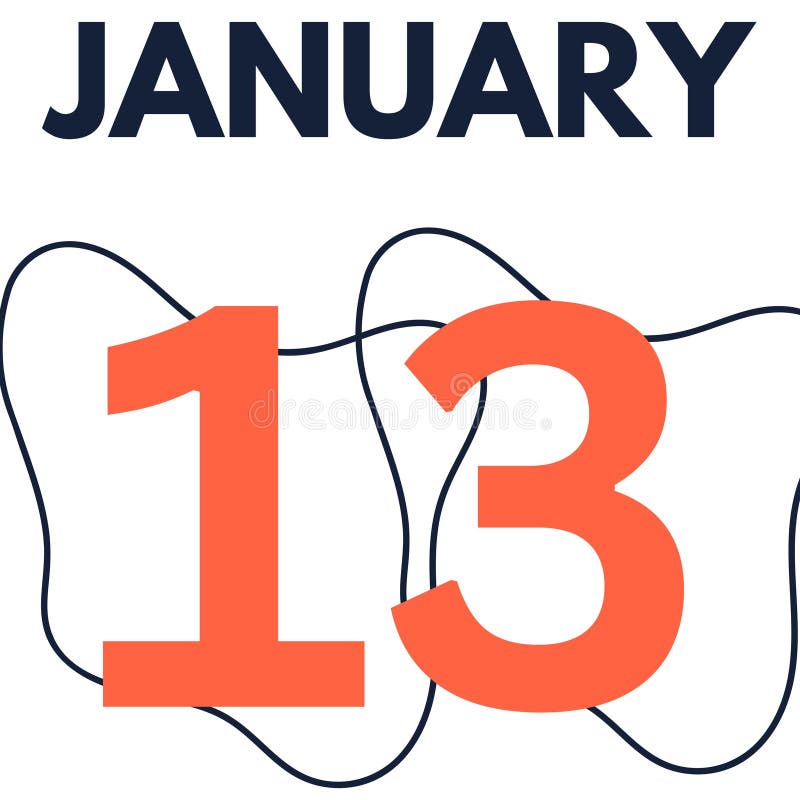 January 13 , Calendar , daily Calendar Icon in Flat Design Style Stock ...