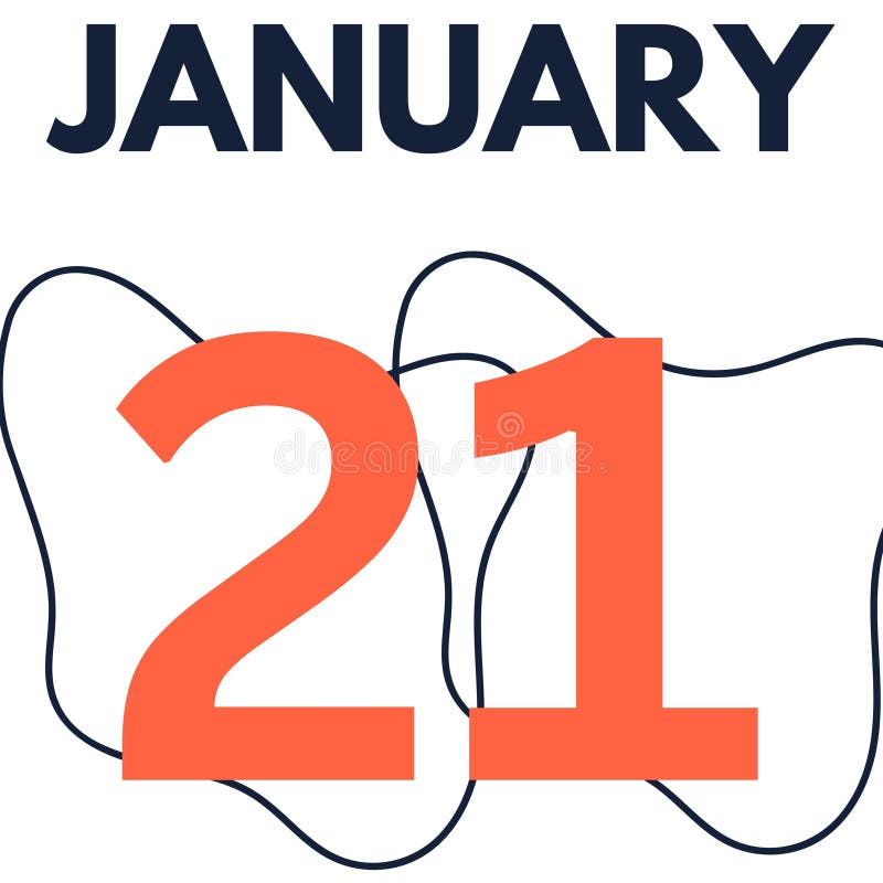 January 21 , Calendar , daily Calendar Icon in Flat Design Style Stock ...