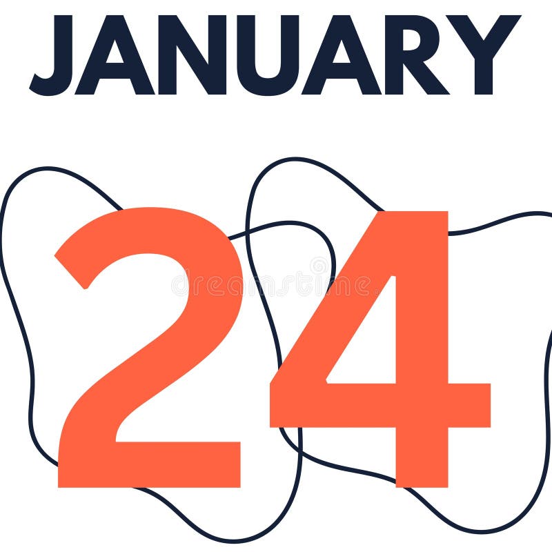 January 24 , Calendar , daily Calendar Icon in Flat Design Style Stock ...