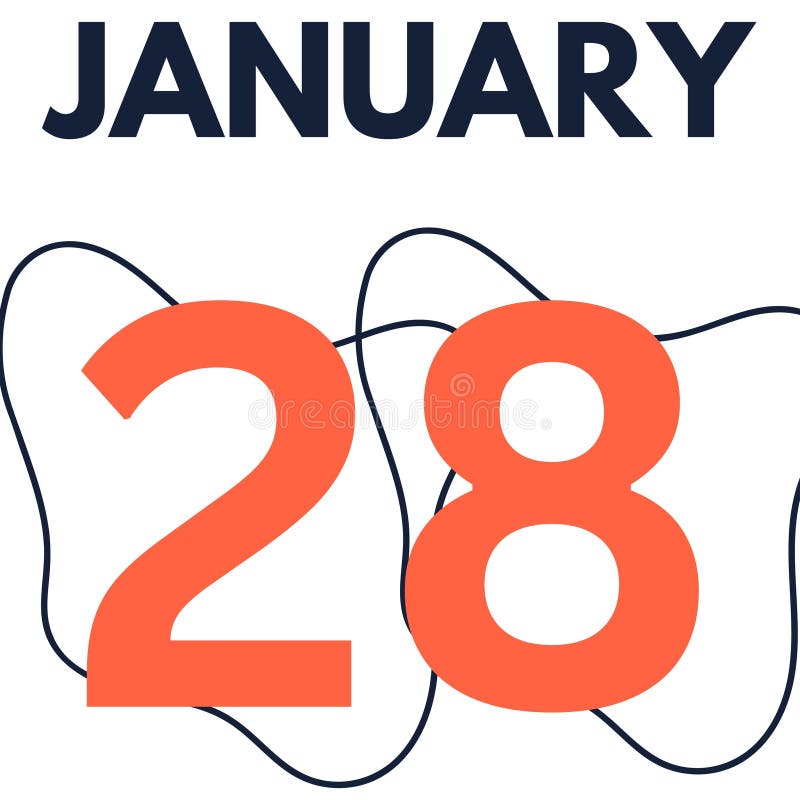 January 28 , Calendar , daily Calendar Icon in Flat Design Style Stock ...