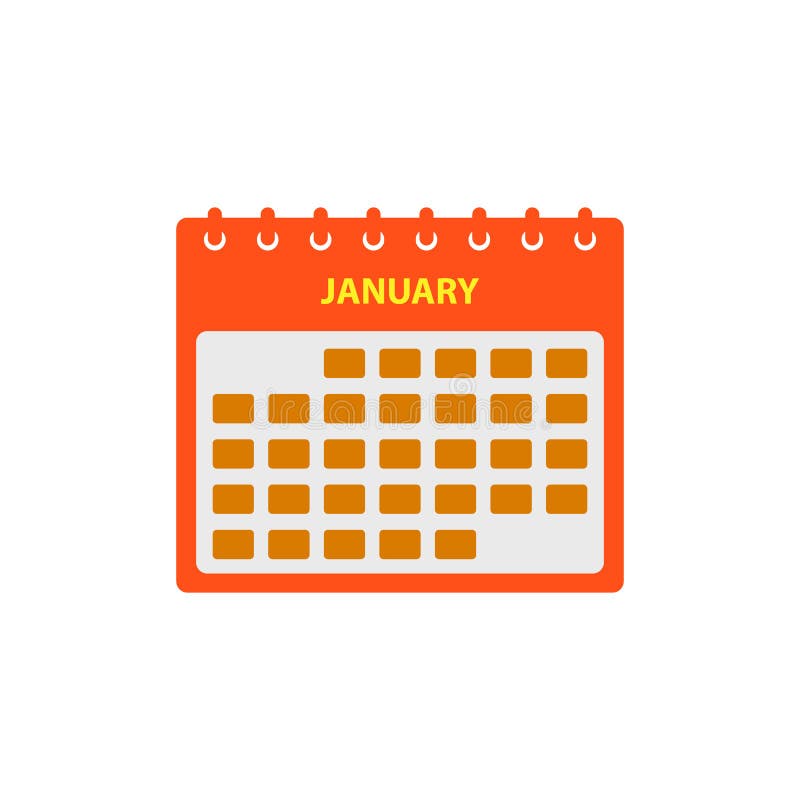 January Calendar Icon Set. stock vector. Illustration of vector - 175646676