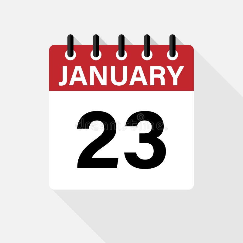 January - Calendar Icon. Calendar Icon with Shadow. Flat Style. Date ...