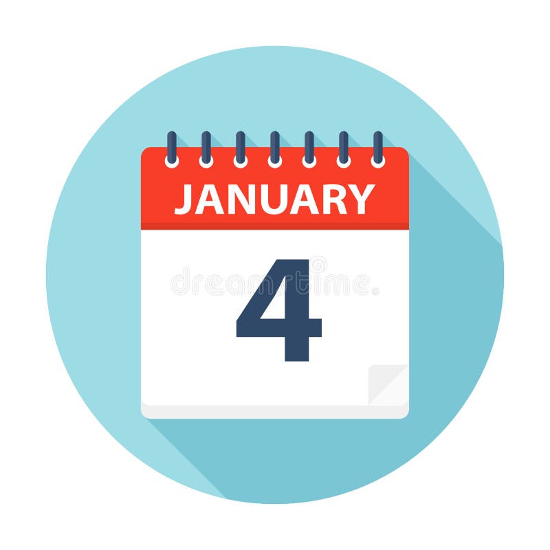January 4 - Calendar Icon stock illustration. Illustration of icon ...