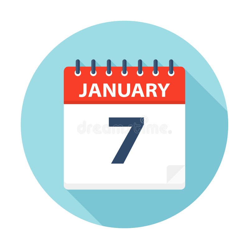 January 7 - Calendar Icon stock illustration. Illustration of paper ...