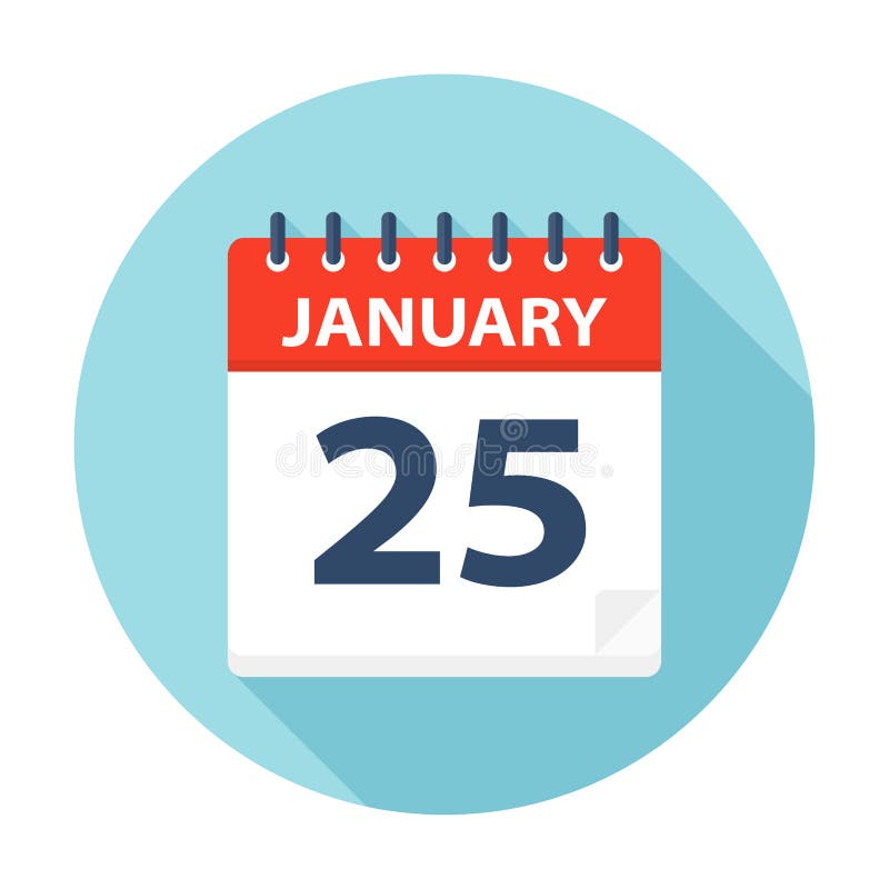 January 25 - Calendar Icon stock illustration. Illustration of january ...