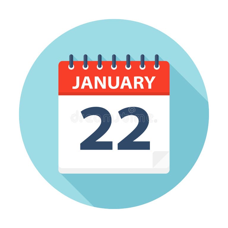 January 22 - Calendar Icon stock illustration. Illustration of blue ...