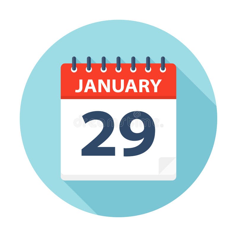 January 29 - Calendar Icon stock illustration. Illustration of leaf ...