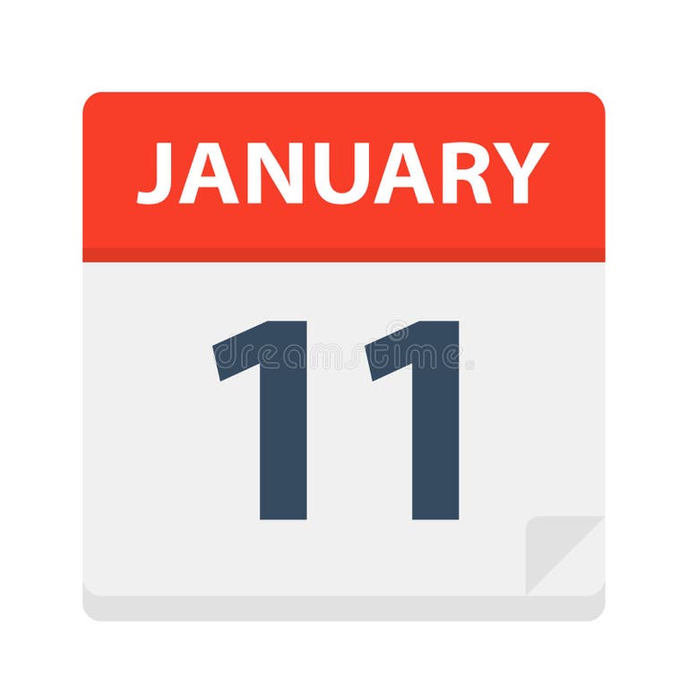January 11 - Calendar Icon stock vector. Illustration of flat - 131927991