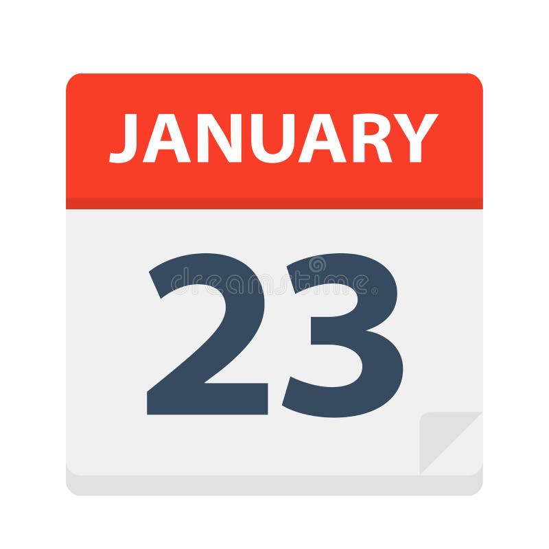 January 23 - Calendar Icon stock vector. Illustration of calendar ...