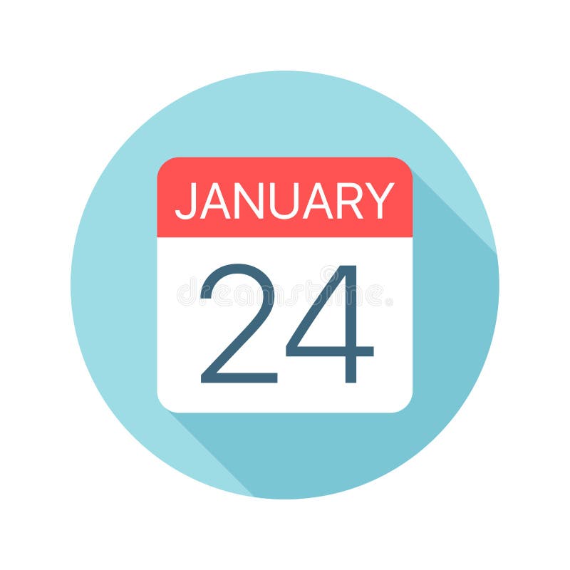 January 24 - Calendar Icon. Vector Illustration of One Day of Month ...