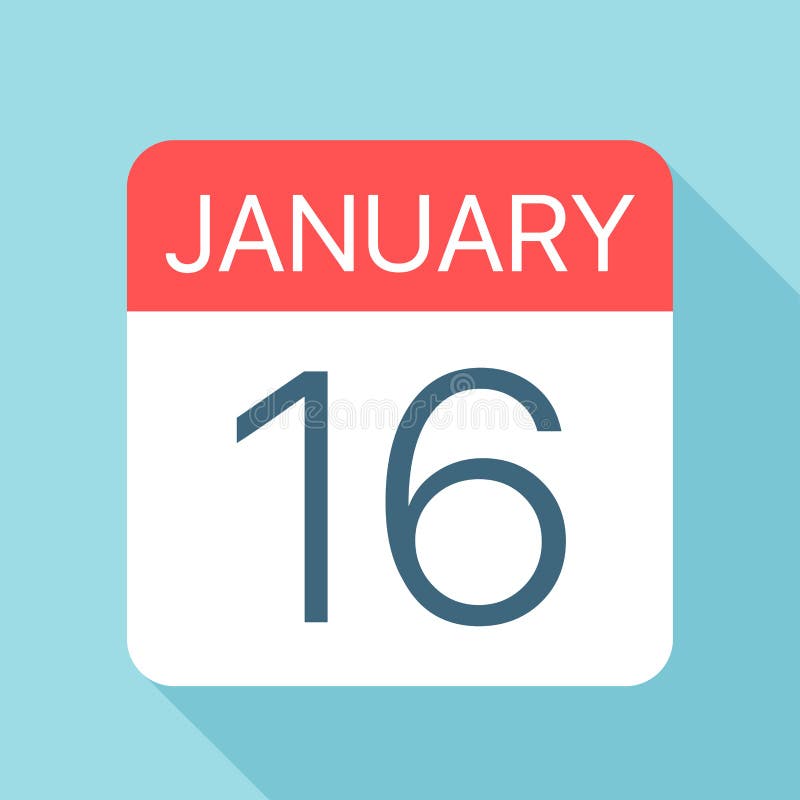 January 16 - Calendar Icon. Vector Illustration of One Day of Month ...