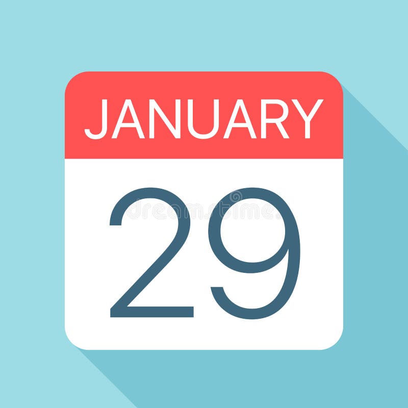 January 29 - Calendar Icon. Vector Illustration of One Day of Month ...