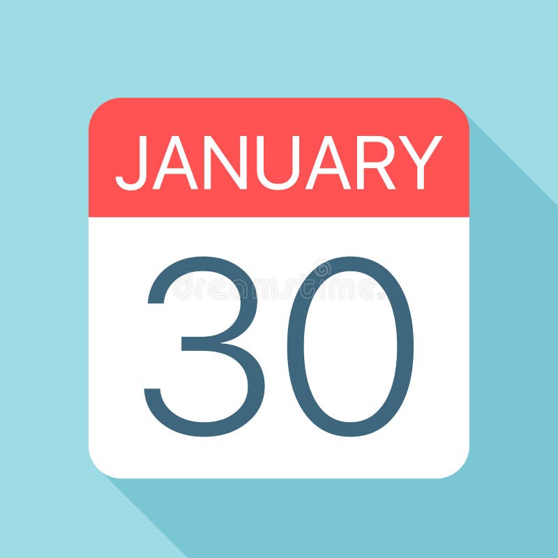 January 30 - Calendar Icon. Vector Illustration of One Day of Month ...