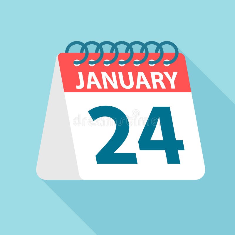 January 24 - Calendar Icon. Vector Illustration of One Day of Month ...