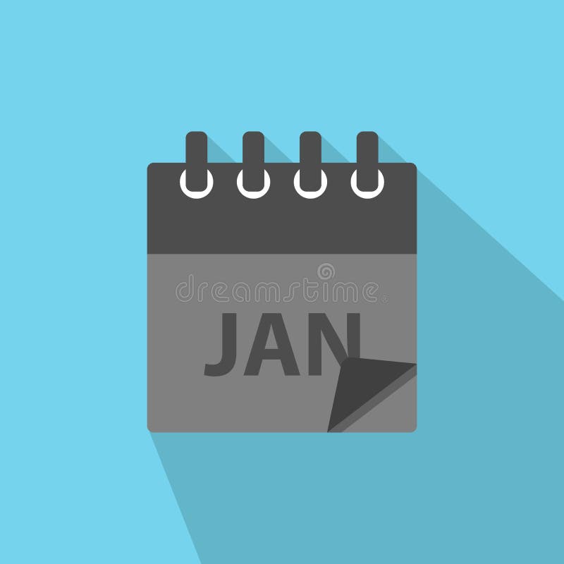 January Calendar Icon Vector in Modern Flat Style Stock Vector ...