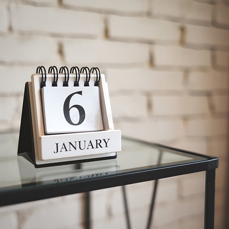 Elevate Your Planning with a Chic January 6th Desk Calendar Stock ...