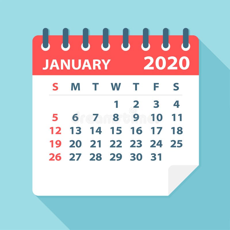 January 2020 Calendar Leaf - Vector Illustration Stock Illustration ...