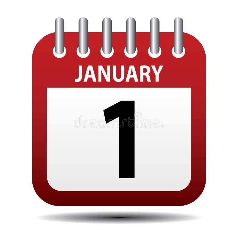 January 1 calendar page stock vector. Illustration of black - 81463994