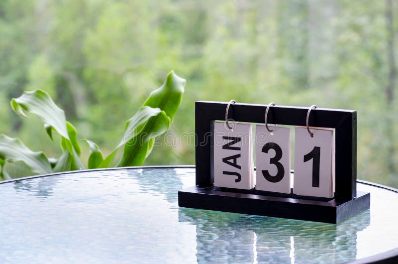 31 January Calendar Table with Blurred Nature Background. with ...