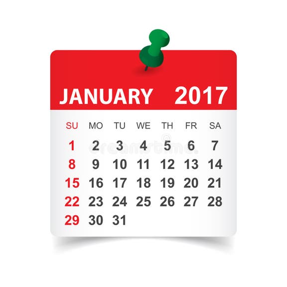 January 2017 calendar stock vector. Illustration of plan - 80260037