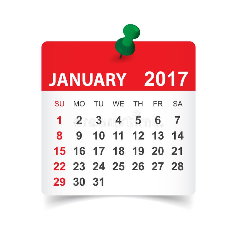 January 2017 calendar stock vector. Illustration of plan - 80260037