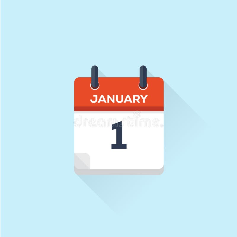 1. January Calendar, Vector Illustration Stock Vector - Illustration of ...