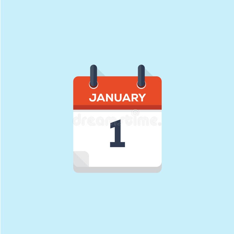 1. January Calendar, Vector Illustration Stock Vector - Illustration of ...