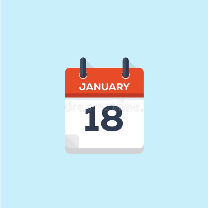 18. January Calendar, Vector Illustration Stock Vector - Illustration ...