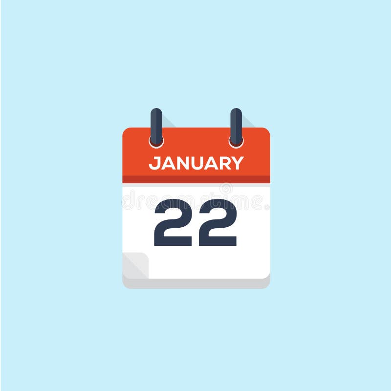 22. January Calendar, Vector Illustration Stock Vector - Illustration ...