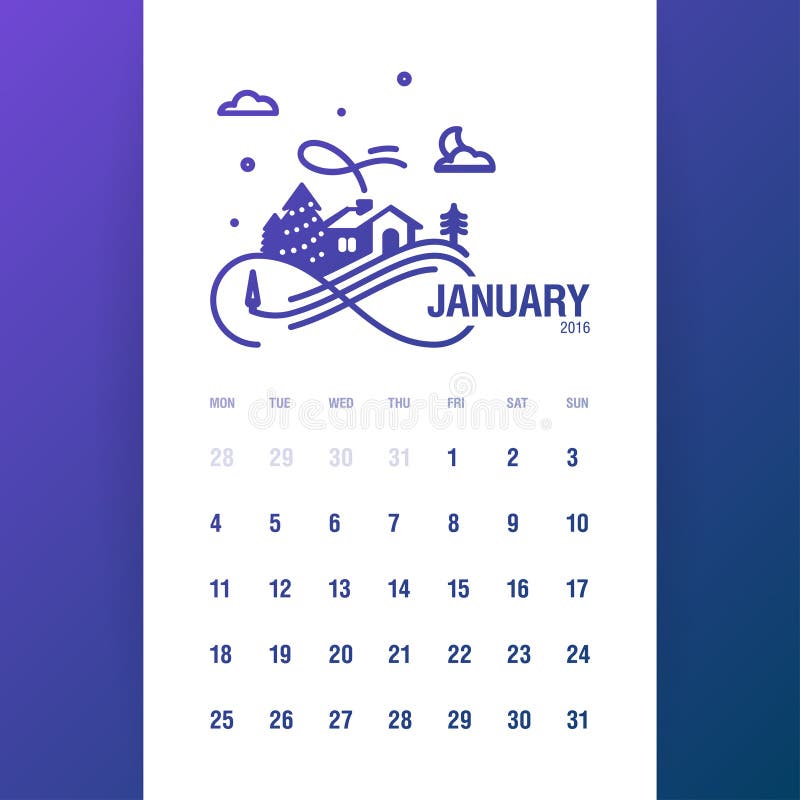 January 2016 stock vector. Illustration of future, appointment - 67251681