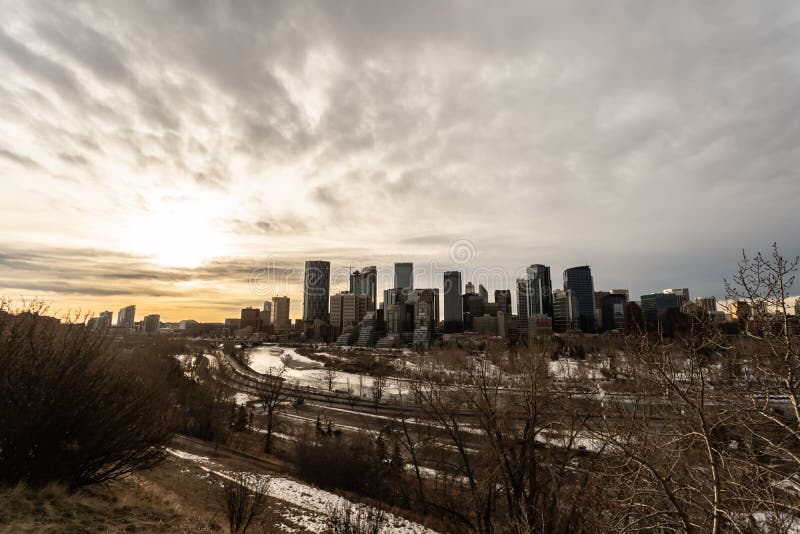 January 12 2019 - Calgary, Alberta - Canada - Calgary Downtown Skyline ...