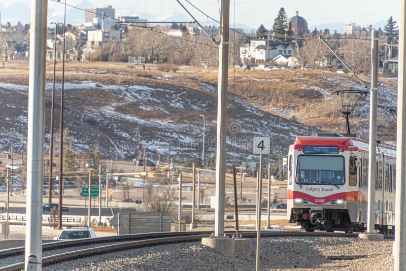 16 January 2022 - Calgary Alberta Canada - Calgary Transit LRT Train on ...