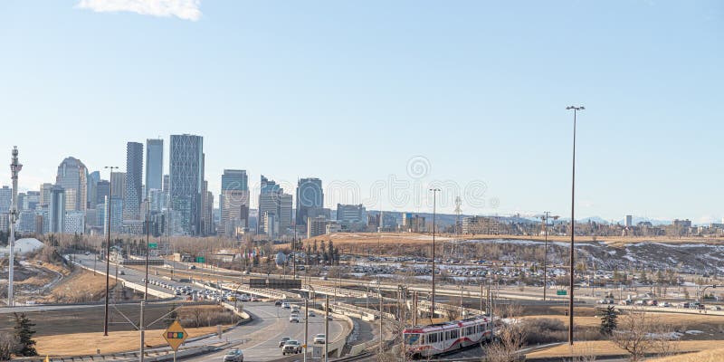 16 January 2022 - Calgary Alberta Canada - Calgary Transit LRT Train on ...