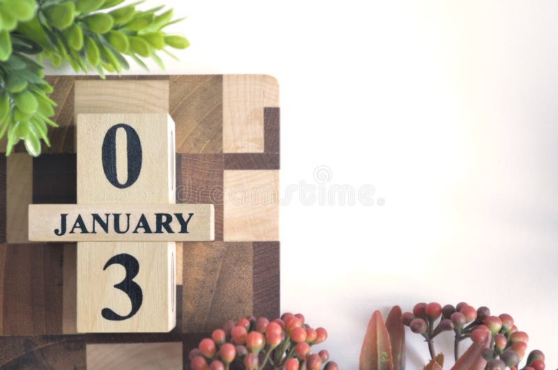 January 03, Cover Calendar Design in Natural Concept. Editorial ...