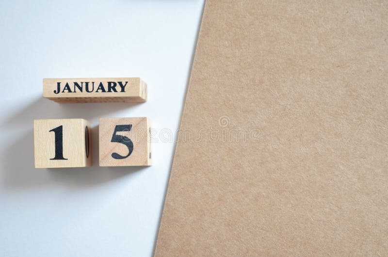 January 15, Cover Design with Number Cube. Stock Image - Image of 2028 ...