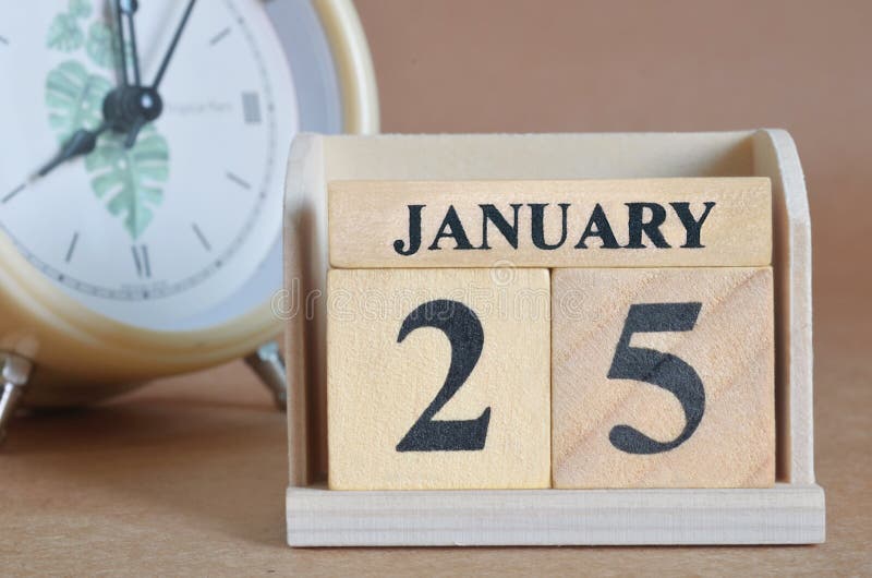 January 25, Cover Design with Number Cube. Stock Image - Image of ...