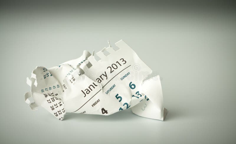 January. Crumpled Calendar Sheet Stock Image - Image of junk ...