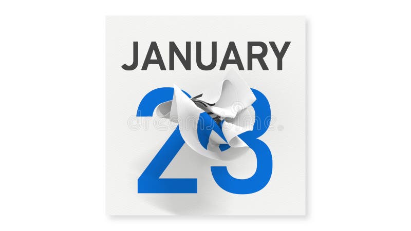 January 23 Date Behind Torn Page of a Calendar, 3d Animation Stock ...
