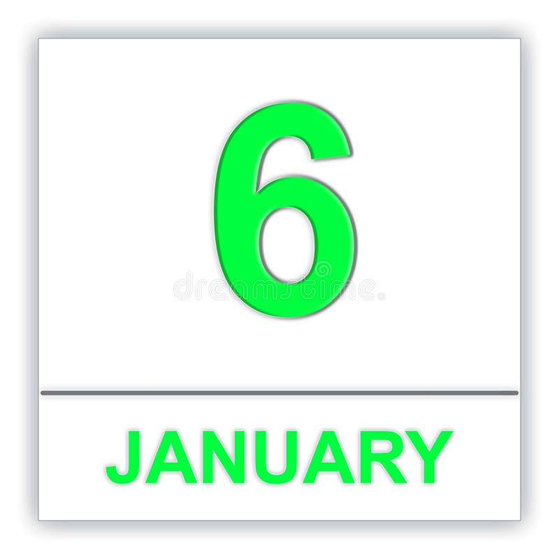 January 6. Day on the Calendar Stock Illustration - Illustration of ...