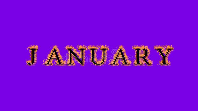 January Fire Text Effect Violet Background Stock Illustration ...