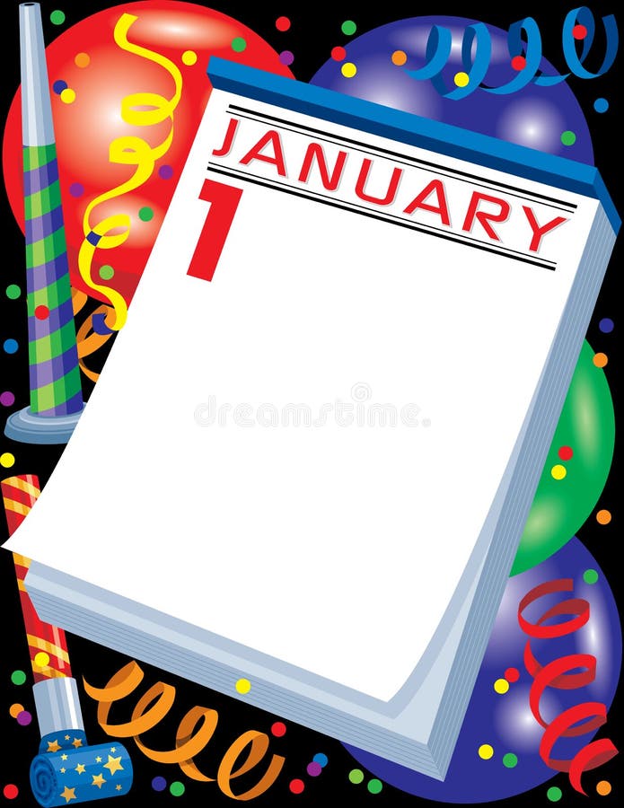 New Years Day Calendar stock illustration. Illustration of graphic ...