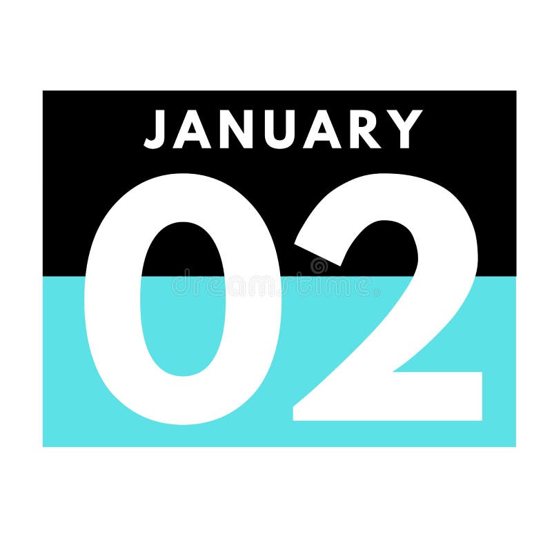 January 2 . Flat daily Calendar Icon .date ,day, Month Stock ...