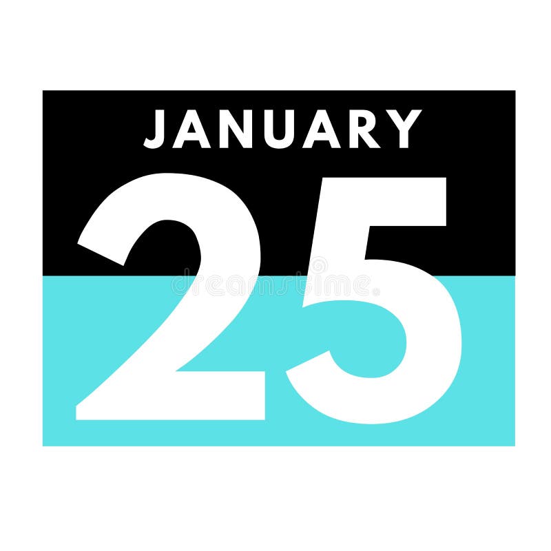 January 25 . Flat daily Calendar Icon .date ,day, Month Stock ...