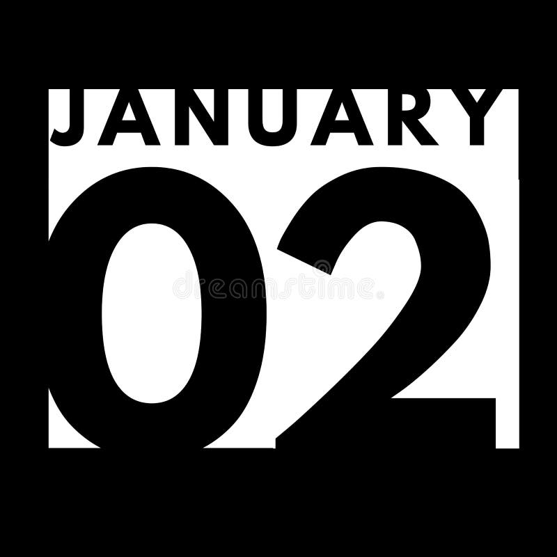 January 2 . Flat Modern daily Calendar Icon .date ,day, Month Stock ...