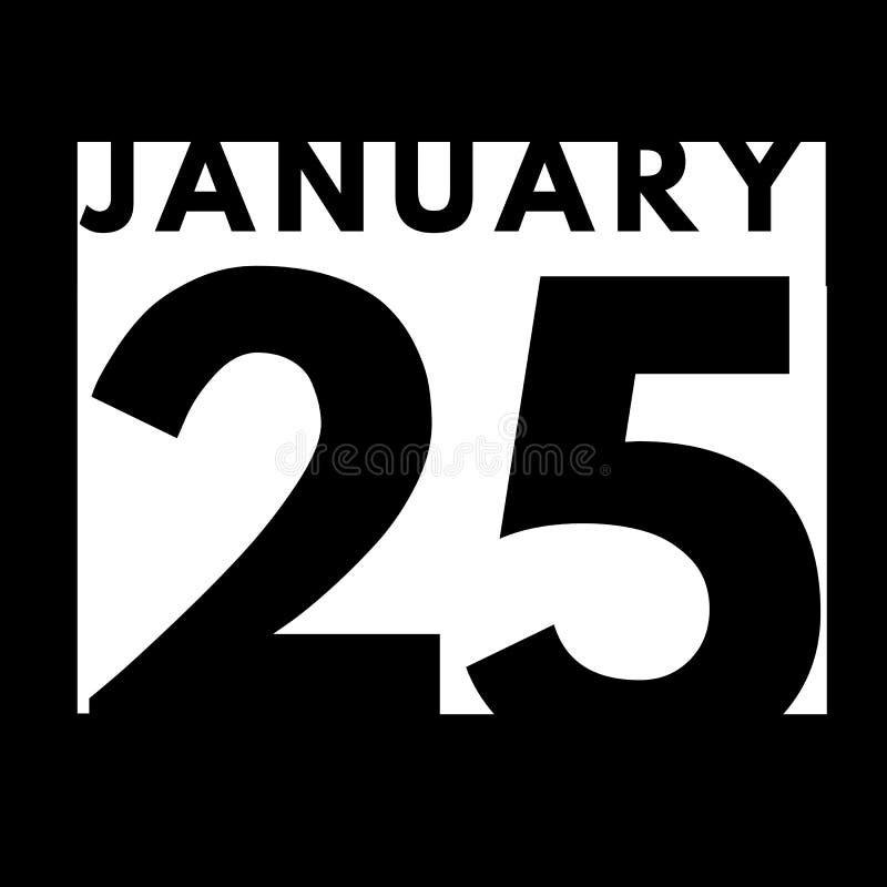 January 25 . Flat Modern daily Calendar Icon .date ,day, Month Stock ...