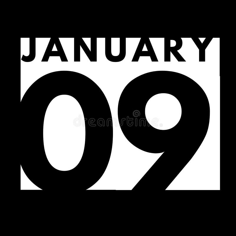 January 9 . Flat Modern daily Calendar Icon .date ,day, Month Stock ...