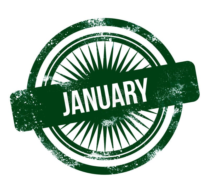 January - Green Grunge Stamp Stock Illustration - Illustration of ...