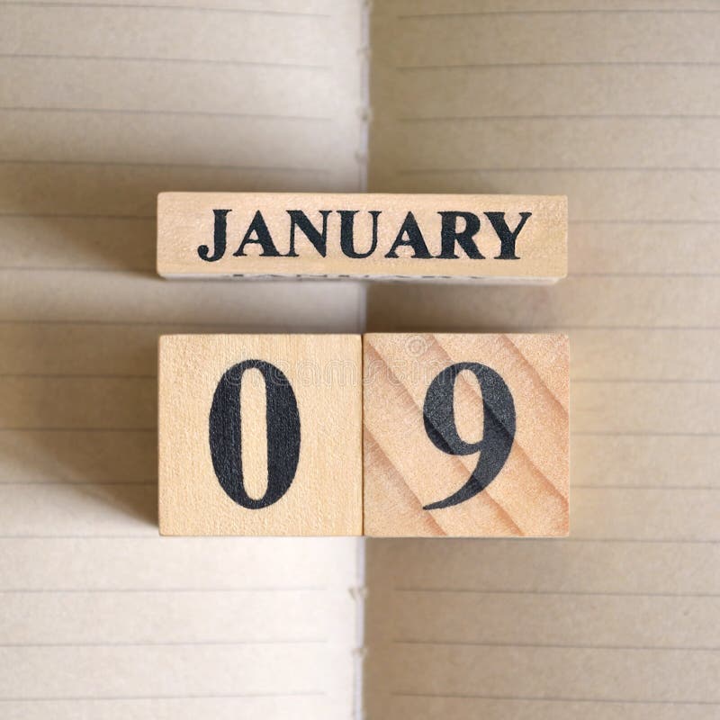 January 9, Icon Design with Number Cube. Stock Photo - Image of 2025 ...