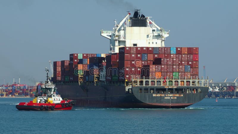 January 23, 2023 Mersin, Turkey: Large Cargo Container Ship Loaded with ...