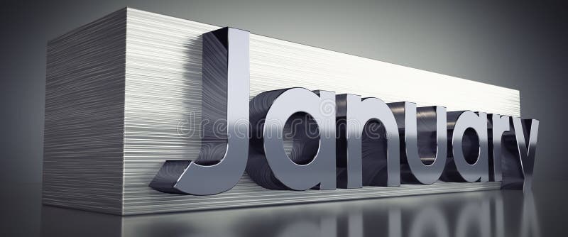 January - Metal Typographical Concept Stock Illustration - Illustration ...